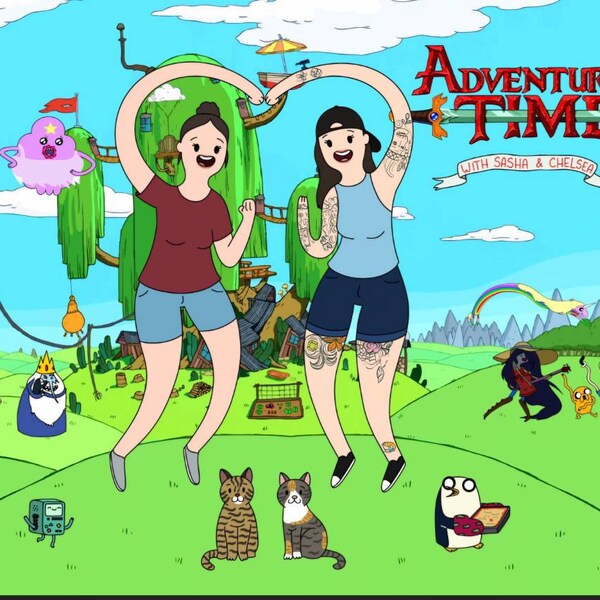 FREE PRINT & SHIPPING - Adventure Time Custom Portrait - Cartoon Family ...