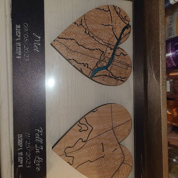 Custom Location Map Heart Design, Your City Map, Home Decor, Hometown ...