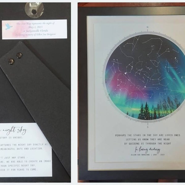 In Loving Memory Memorial Star Map Sympathy Gifts | Celebration of Life ...