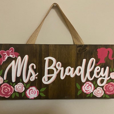 Teacher Name Sign, Custom Name Sign, Teacher Gift, Last Name Sign ...