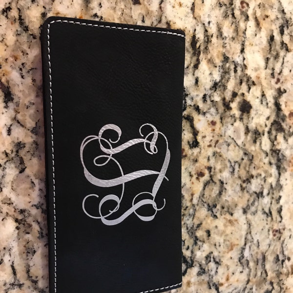 CHOOSE YOUR DESIGN! Monogrammed Checkbook Cover, Checkbook Wallet ...