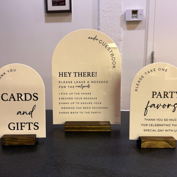 Cards & Gifts Arch Table Sign, Gift and Cards Sign, Modern Script ...