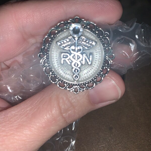 Simple Silver Nurse Pin Pinning Ceremony Natural Outdoors Nursing ...