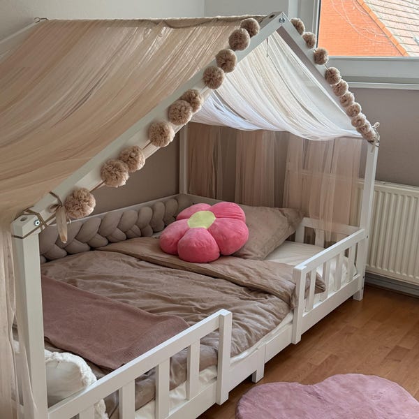 Honey Foam Montessori Bed Canopy, Kids Bed Canopy, Montessori Bed ...