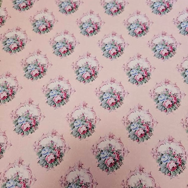 Dolls House Wallpaper 1/12th or 1/24th Scale Quality Paper Pink ...