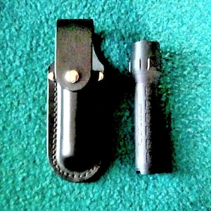 Flashlight Holster Leather Belt Loop Fits Smaller Flashlight up to 1 ...