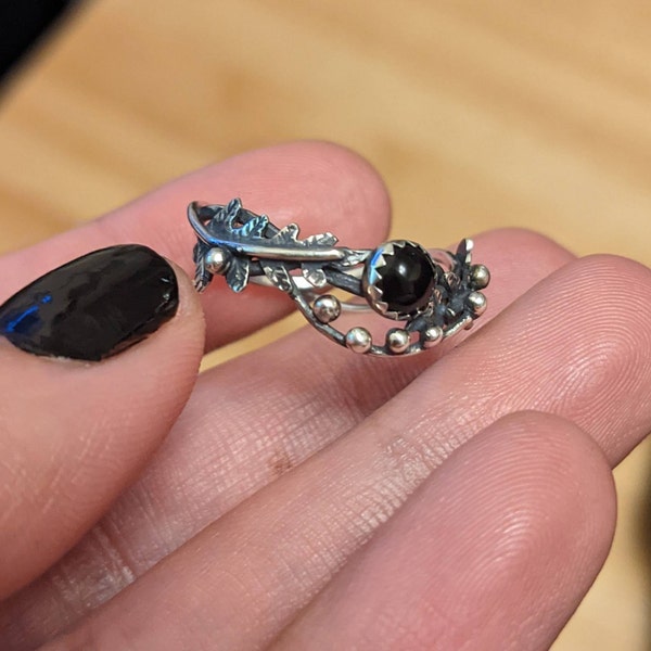 Fern Leaf Ring Elven Engagement Ring Botanical Floral Ring Silver Wire ...