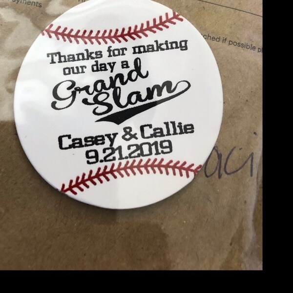Thanks for Making Our Day a Grand Slam Baseball 2" Diameter Circle ...