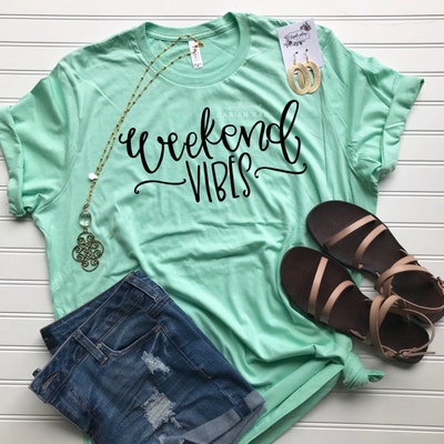 Weekend Vibes Svg / Weekend Svg / Fun SVG / Hand Lettered Svg / Sign ...