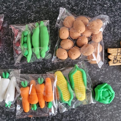 Handmade Vegetables / Cake Cupcake Topper / Edible Sugar Paste Fondant ...