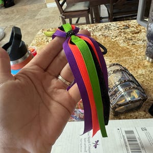Checkered Flag Racing Ponytail Streamer you Choose Solid Bow Color ...