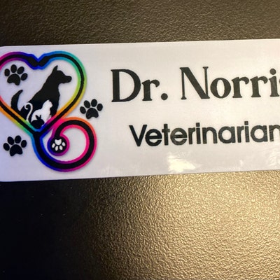 Vet Tech Name Tag, Magnetic Name Badge, Personalized Custom ID Tag for ...