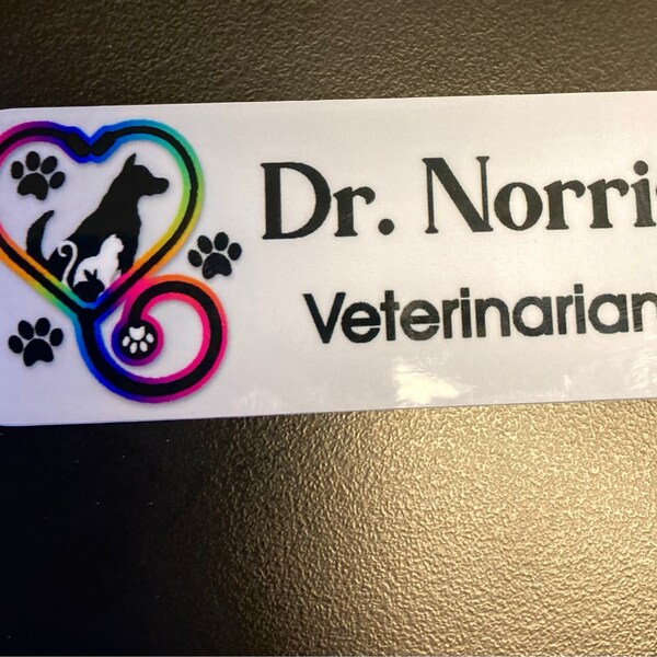 Vet Tech Name Tag, Magnetic Name Badge, Personalized Custom ...