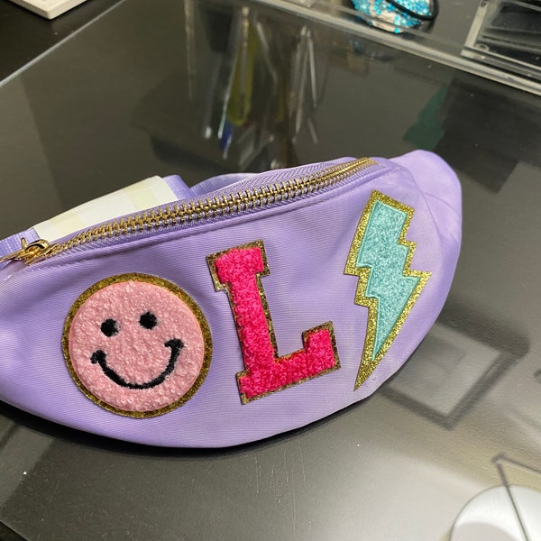 Personalized Kids Nylon Fanny Pack | Chenille Letter Patch Fanny Pack | Custom Kids Belt Bag ...