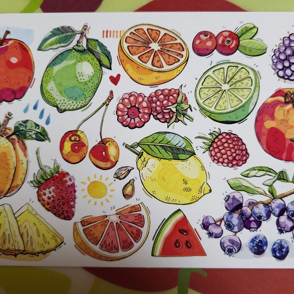 Fruits Postcard. - Etsy