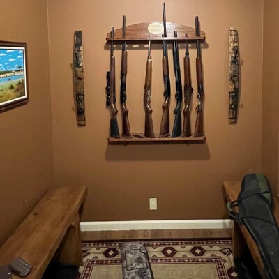 Personalized Compound Bow Recurve 8-place Solid Oak Wall Display Rack ...