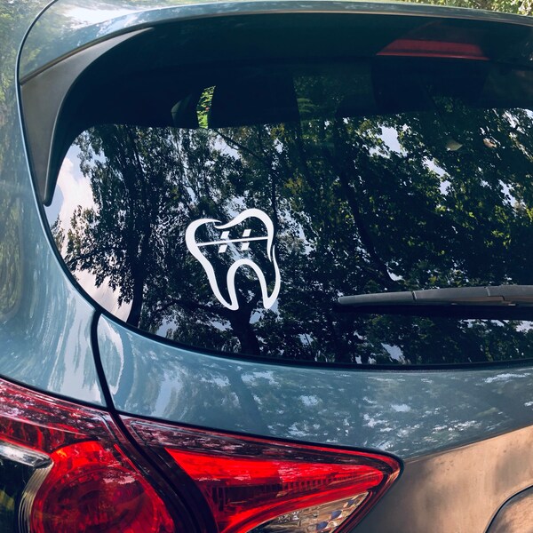 Orthodontic Tooth With Braces Car Window Decal - Etsy