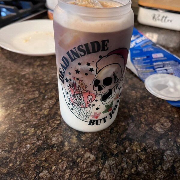 Tree Rex Beer Glass Cup With Lid and Straw, Cute Holiday Trex Iced ...