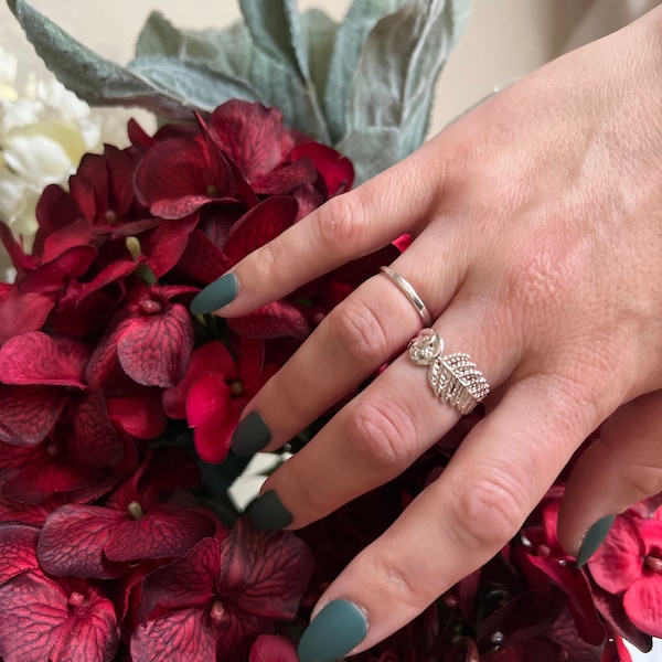 Hemlock Tree Branch Ring, Sterling Silver Ring, Branch Ring, Pine ...