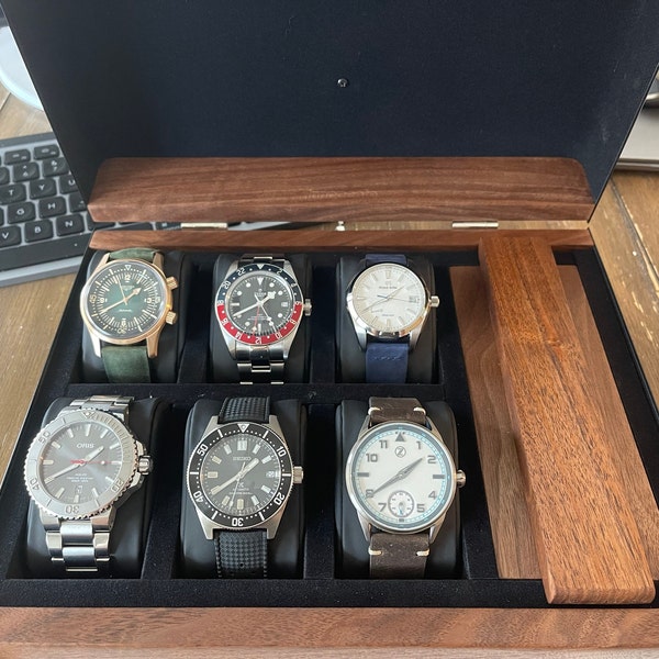 Watches Box, Custom Wood Box, Walnut Watch Case, Personalized Gift for ...