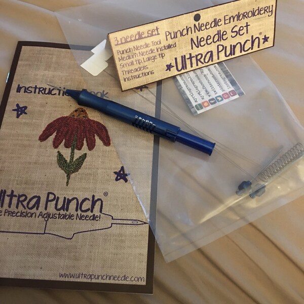 Punch Needle Kit! Ultra Punch Needle, Locking Hoop, Threader and Choice ...