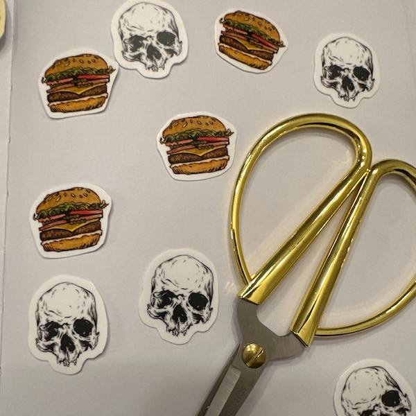 Mini Skull Stickers Goth Art Spooky Season Dark Horror Art Journal ...