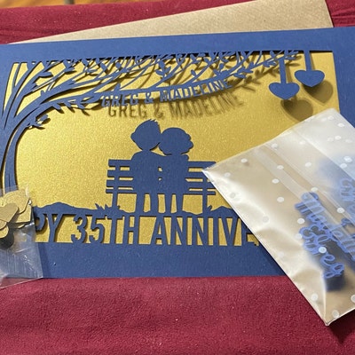 Anniversary Card Personalised Papercut Card, Wedding Anniversary ...