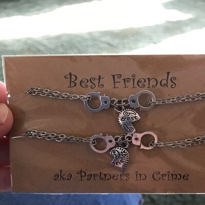 Best Friends Aka Partners in Crime Bracelet Set - Etsy