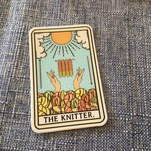 Funny Crochet the Knitter Vinyl Sticker, Knitting Gift, Knit Life Tarot ...