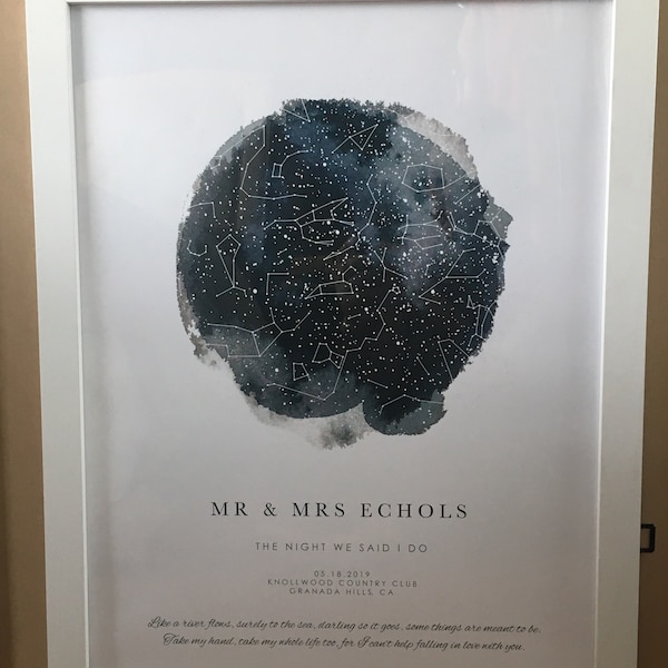 Custom Star Map Printable Art, Personalized Night Sky Print, Birth Date ...