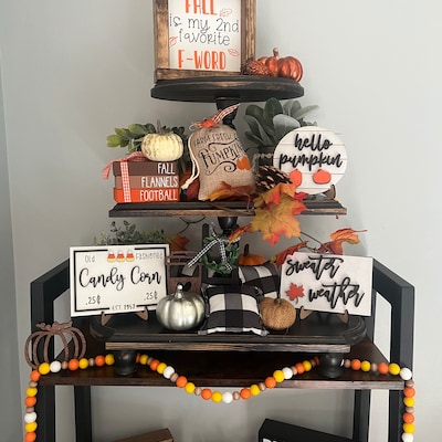 Candy Corn Decor, Candy Corn Signs, Candy Corn Tiered Tray Decor ...