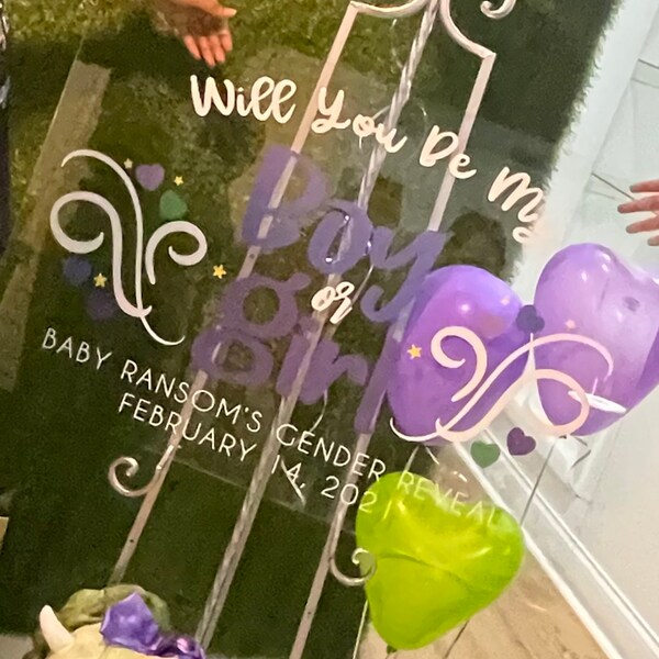 Gender Reveal Sign - Gender Reveal Party, Gender Reveal Decor, Pink or ...