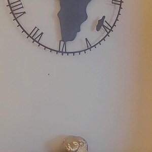 Black Africa Map Clock, Africa Metal Wall Clock, Livingroom Metal Wall ...