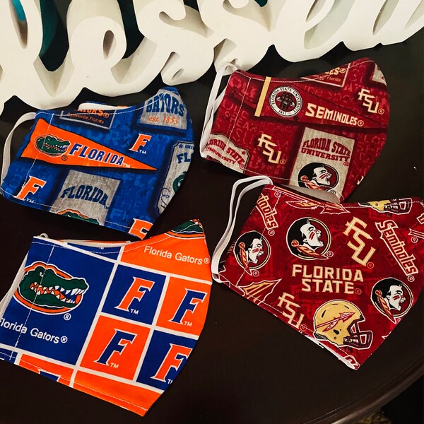 UF Gator Sports Face Masks. Washable, Double Layer W/thin Filter and an ...