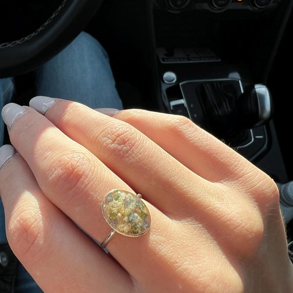 14K GOLD FILLED Heart Ring. Flower Memorial Ring. Wedding Flower ...