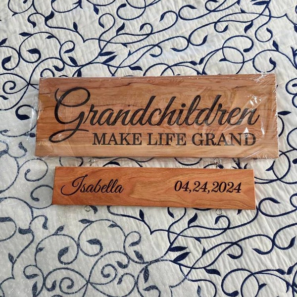 Personalized Grandparent Sign, Grandchildren Birthday Sign, Christmas ...