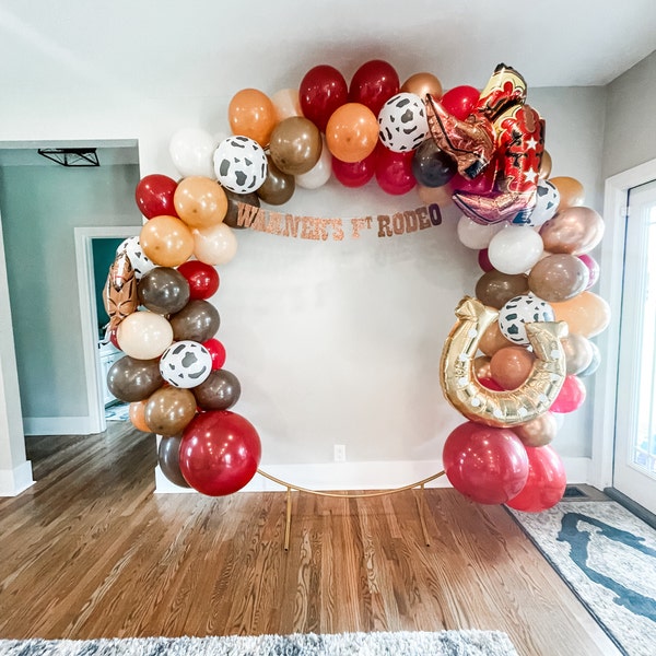 First Rodeo Birthday Party Decorations for Boy Cowboy Balloon Garland ...