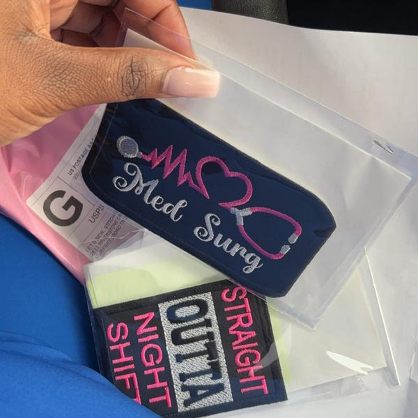 Nurse Patch With Heartbeat, Black or White Patch, Great Patch for ...