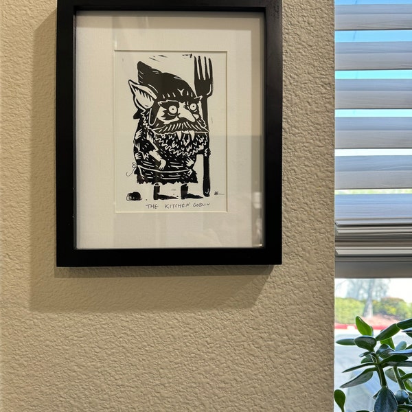 The Kitchen Goblin, Goblin Print, Kitchen Print, Weird Wall Art, Occult ...