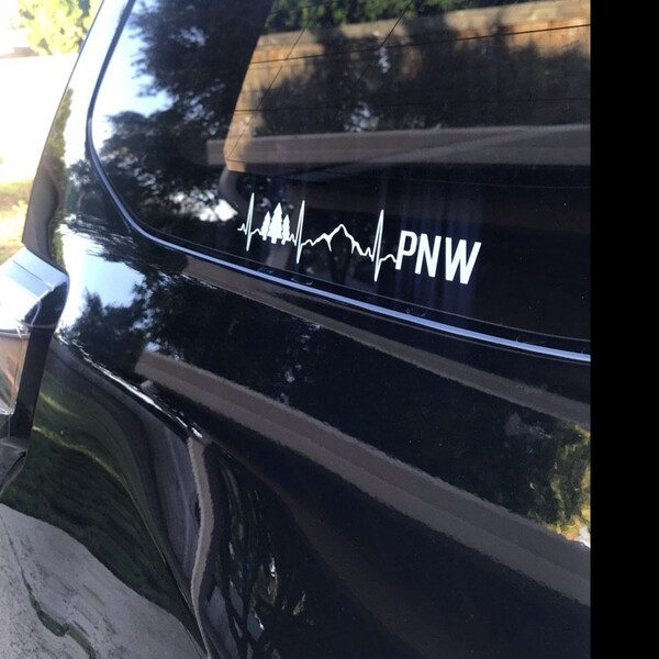 Pacific Northwest PNW Nature Icons EKG Vinyl Decal - Car Decal - Car ...
