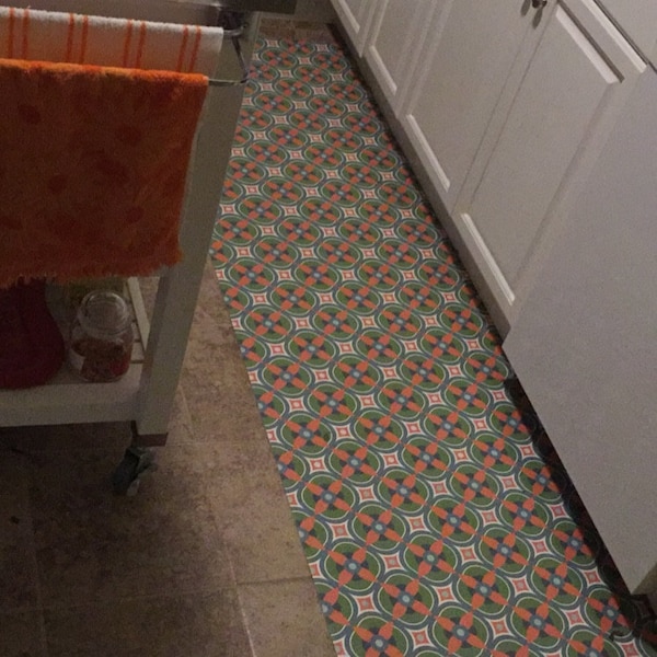 Retro Linoleum Rug, Printed to Order. Multiple Sizes. Linoleum \ Vinyl ...