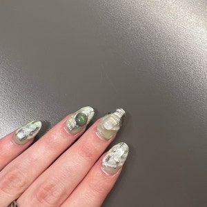 Handmade Baroque Cupid Arrow Lace Stripe Bow Nude Pink Press on Nails ...
