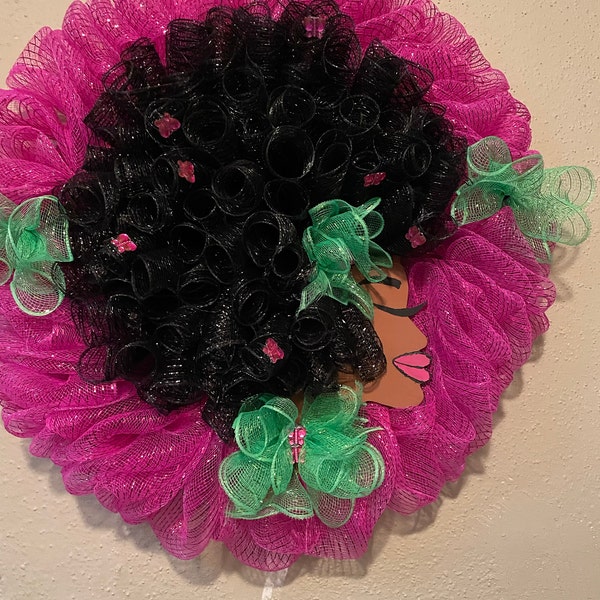Diva Shaved Side Wreath Rail, Afro Wreath Rail, Wood Blank, Door Hanger ...