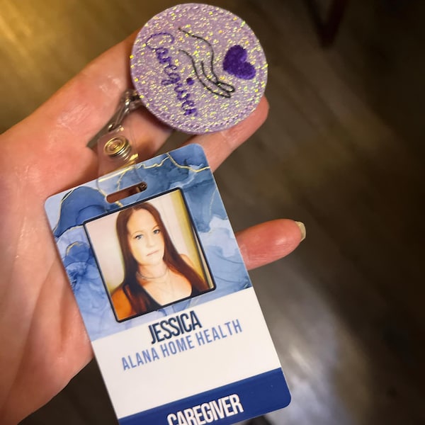Home Health Aide ID - Caregiver Badge, Personalized Badge, Caregiver ...