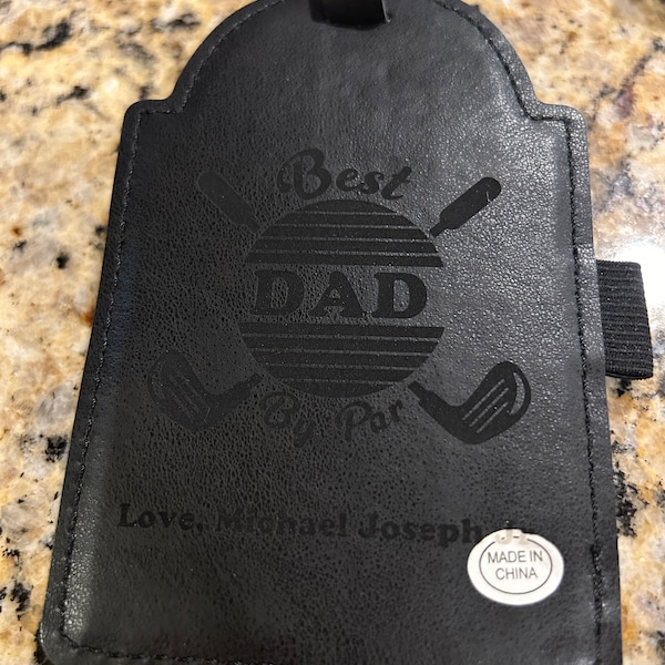 Best Dad by Par Personalized Leatherette Golf Bag Tag, Personalized ...