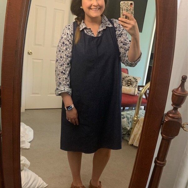 Mustard Yellow Ramie Linen Japanese Apron, With Crossover Back and Big ...