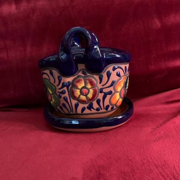Mexican Talavera Ceramic Pottery Sunflower Planter Flower Pot Made in ...