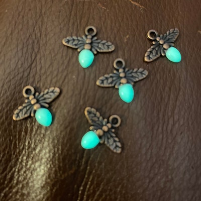 Glowing Firefly Charms, Copper With White Abdomens, 5 per Pack - Etsy