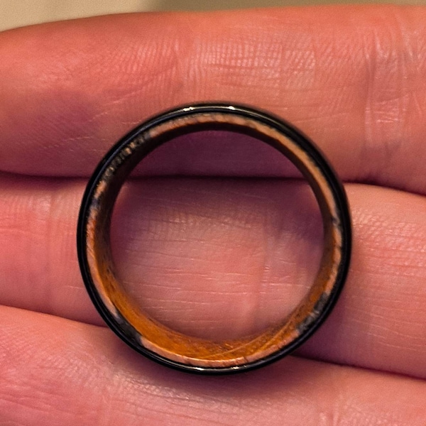 Black Whiskey Barrel Ring - Unique Mens Wedding Bands, Wood Wedding ...