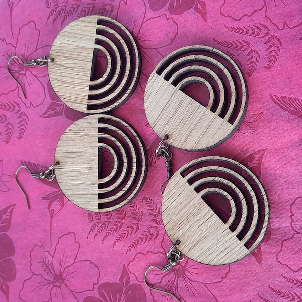 Macrame Blank Earring Oak Wood Blanks, 17 Options, Fully Customisable ...